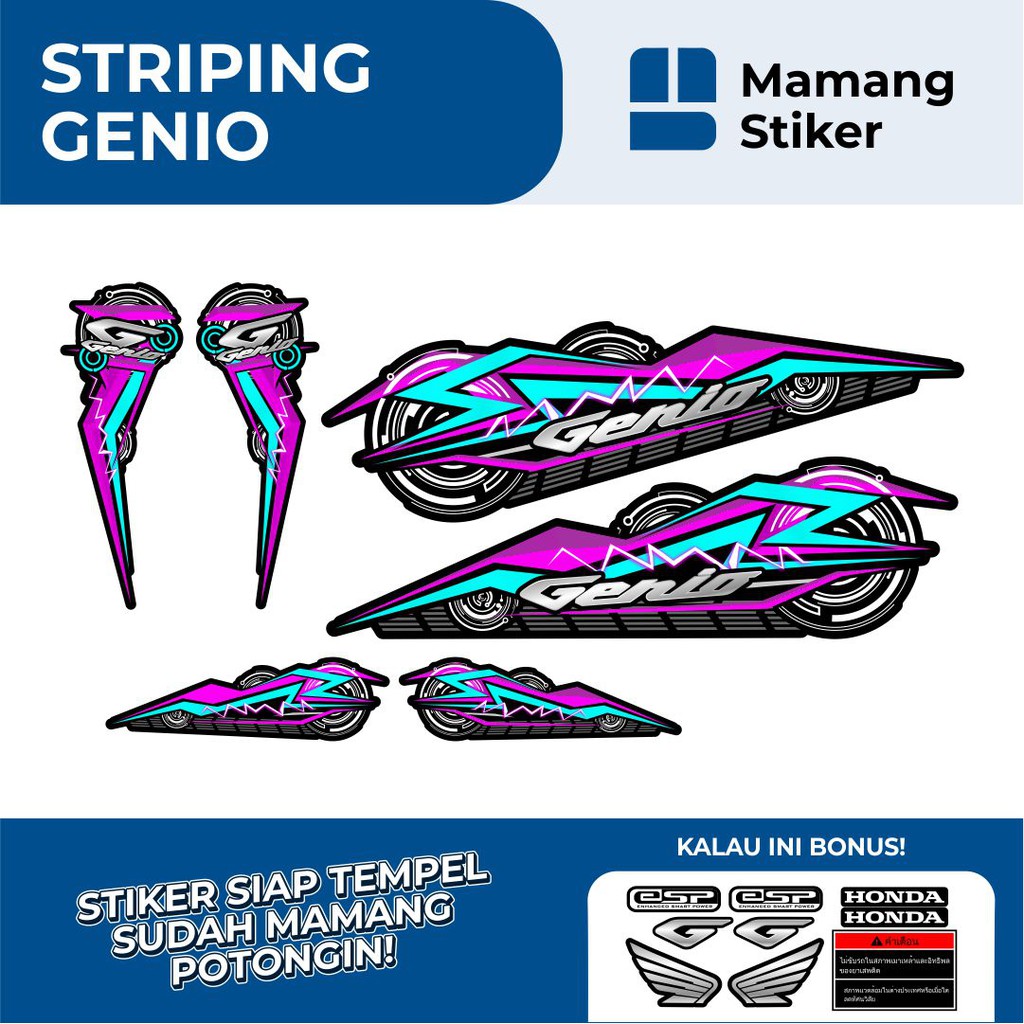 Jual STRIPING HONDA GENIO FULL BODY VARIASI 4 ELECTRIC/STIKER MOTOR ...