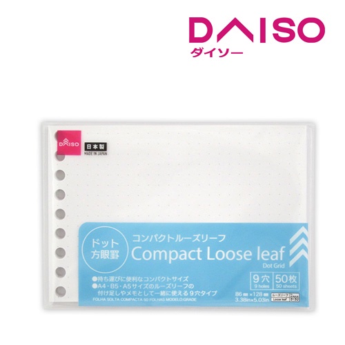 Jual Daiso Compact Loose leaf - Dot Grid - 50 sheets - | Shopee Indonesia