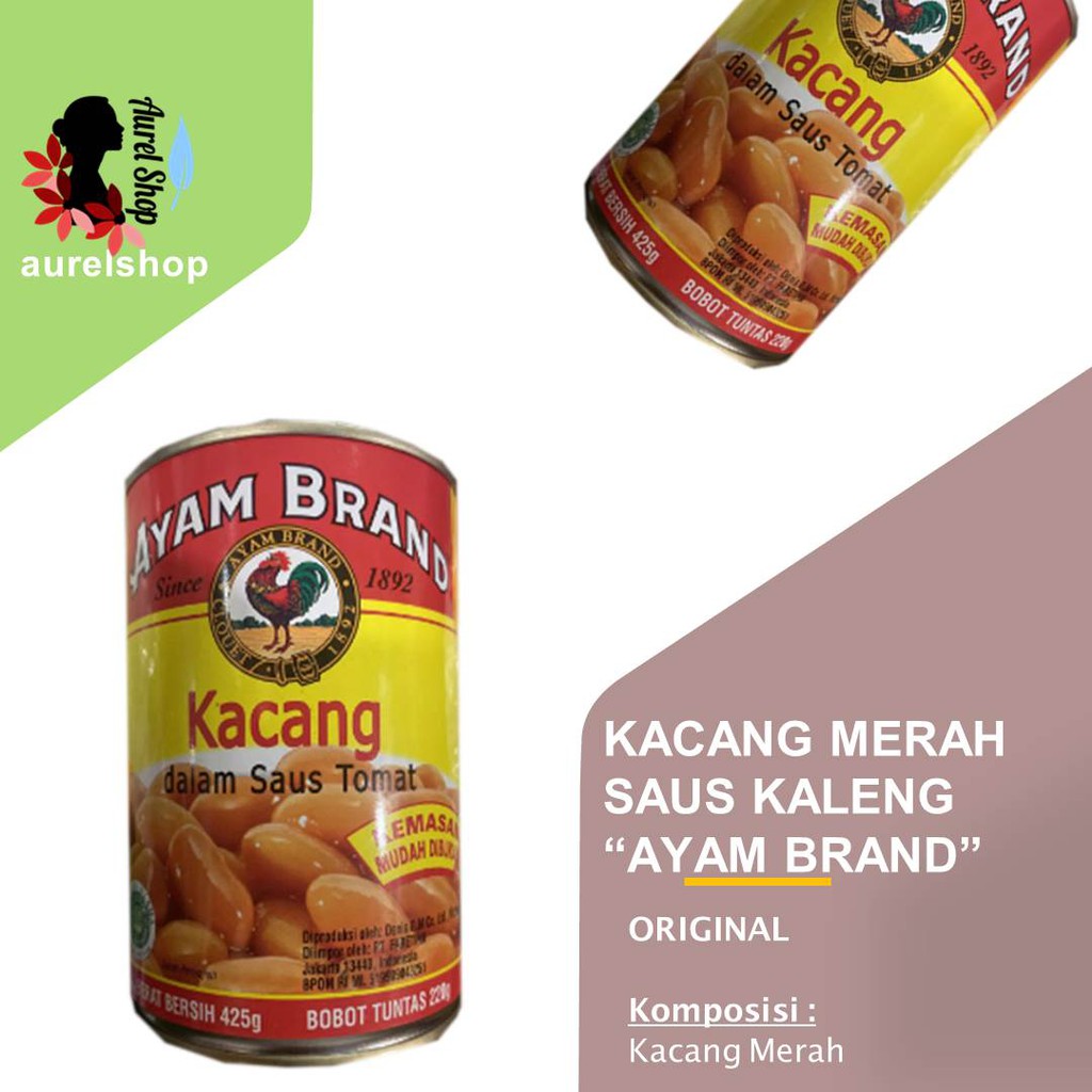 Jual AYAM BRAND Kacang Merah Saus Tomat kemasan kaleng 425 gram ...