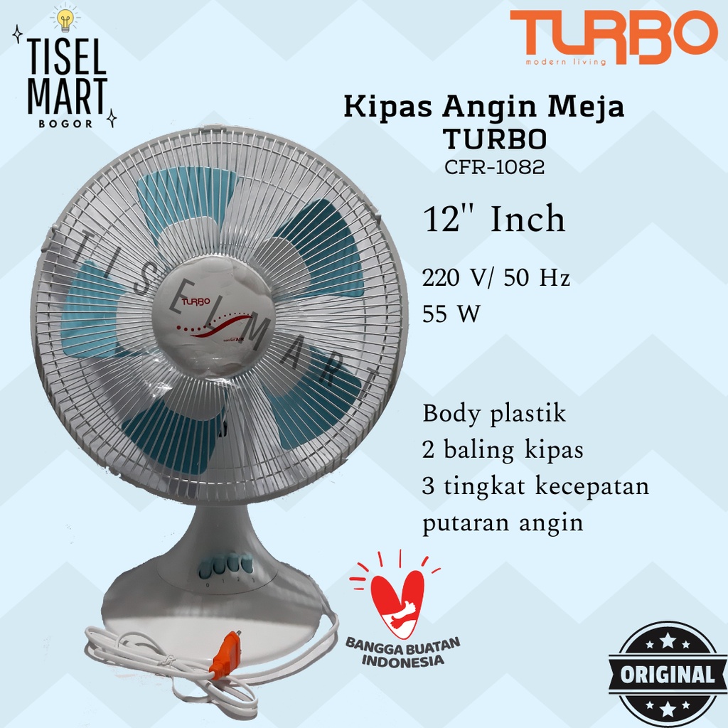 Jual Kipas Angin TURBO Meja 12" Inch CFR-1082 Murah | Shopee Indonesia
