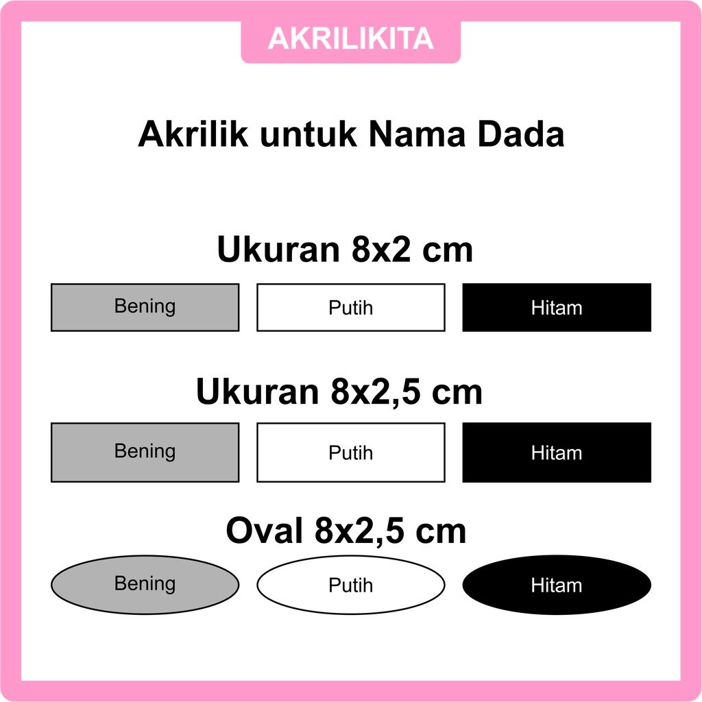 Jual Bahan Akrilik Nama Dada Name Tag | Shopee Indonesia