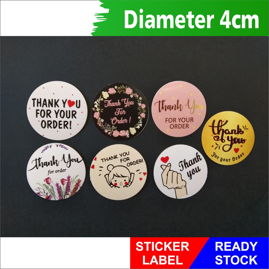 Jual TERMURAH 4cm Sticker Thank You, Sticker Terimakasih, Sticker Label ...
