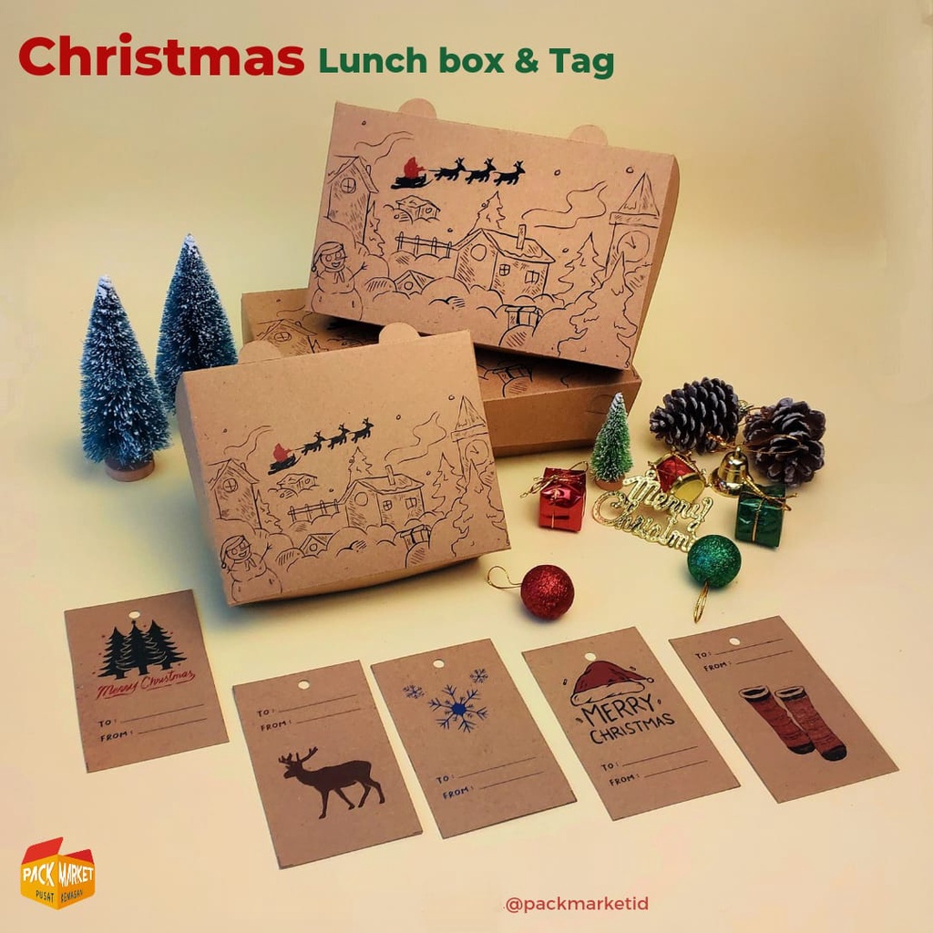 Jual LUNCH BOX ECO MOTIF NATAL (1 Pak isi 20pc) | Shopee Indonesia