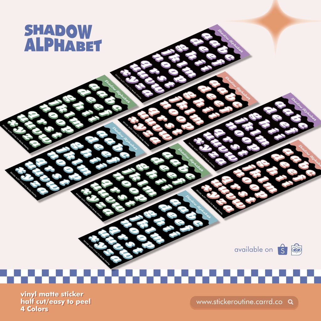 Jual Stiker Alfabet Shadow Alphabet Stickers Deco Journalling Polcos ...