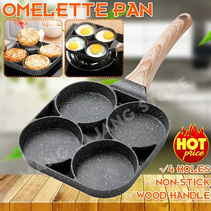 Jual Wajan Panci Penggorengan Telur Pancake 4 Lubang Non Stick Egg ...