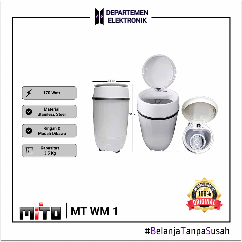 Jual Mito WM1 - Mesin Cuci Mini Portable 3,5 KG MURAH BANGET / GARANSI ...