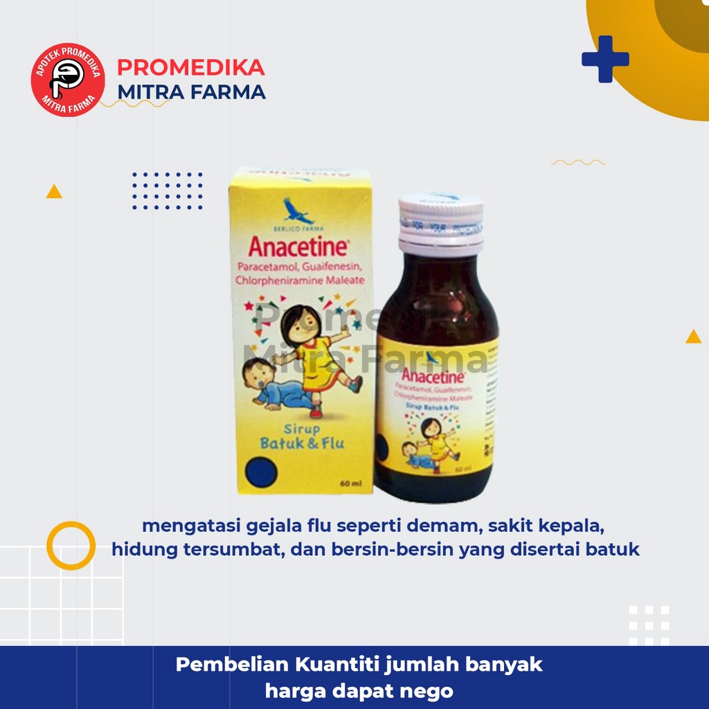 Jual Anacetin Syrup 60 ml / Botol / Obat Batuk Flu Anak | Shopee Indonesia