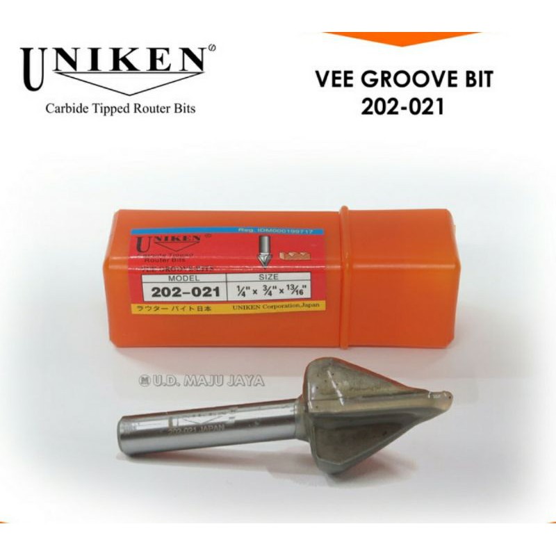 Jual UNIKEN Router Bit 202-021 ( Mata Router Vee Groove Bit 19mm ) | Shopee Indonesia