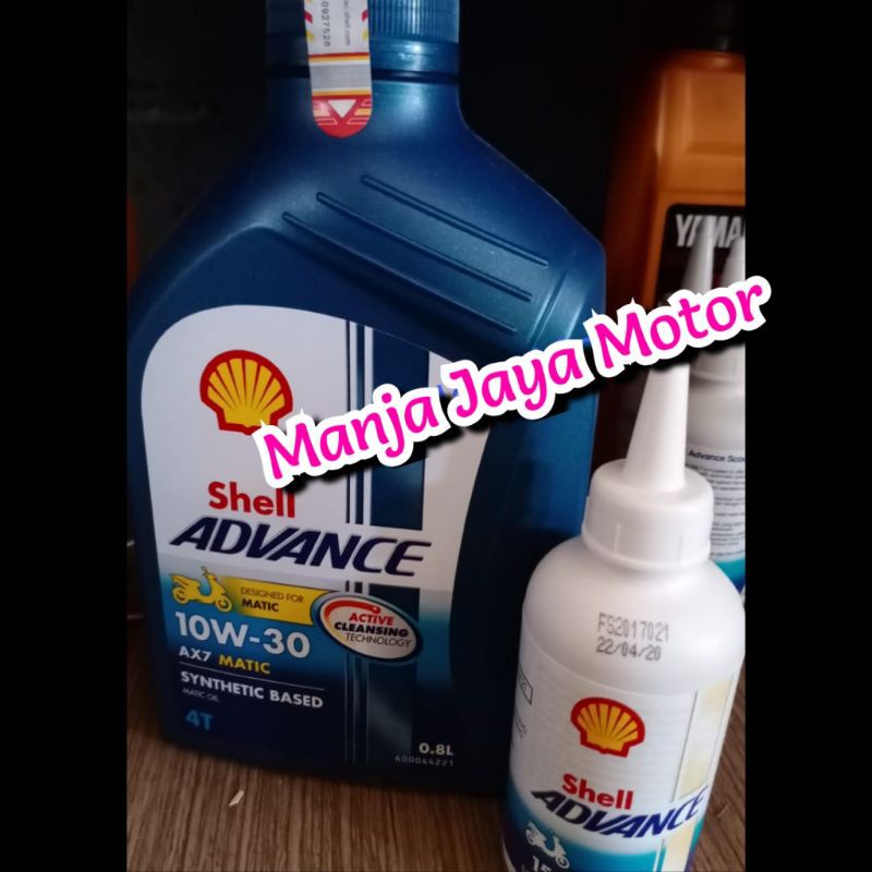 Jual Paket Oli shell Advance Ax7 matic 800ml + gardan shell for Vario ...
