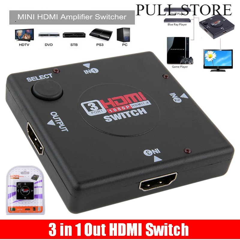 Jual HDMI switch 3 port - Sambungan HDMI Terminal Parallel 3 Lubang ...