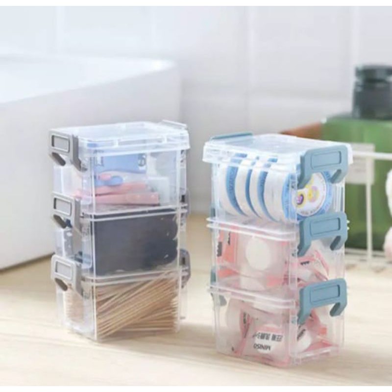 Jual Mini Storage Box Kotak Penyimpanan Multifungsi 3 Tier | Shopee ...