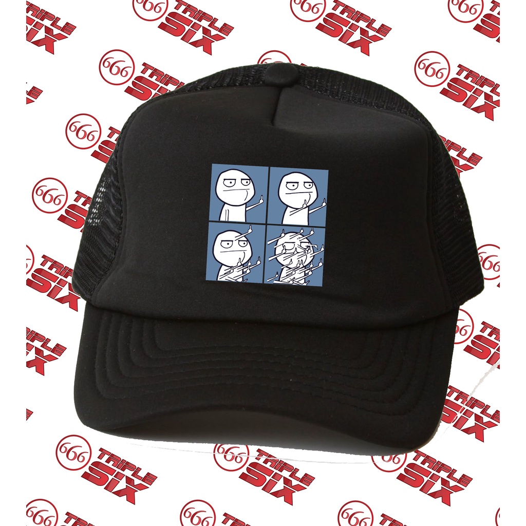 Jual Topi Trucker Meme FU Jari tengah Komik 9gag | Shopee Indonesia