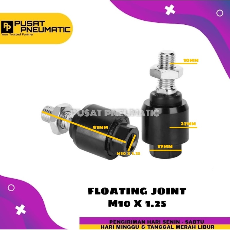 Jual Floating Joint Untuk Cylinder Body 25 Dan 32 Drat m10 x 1.25 ...