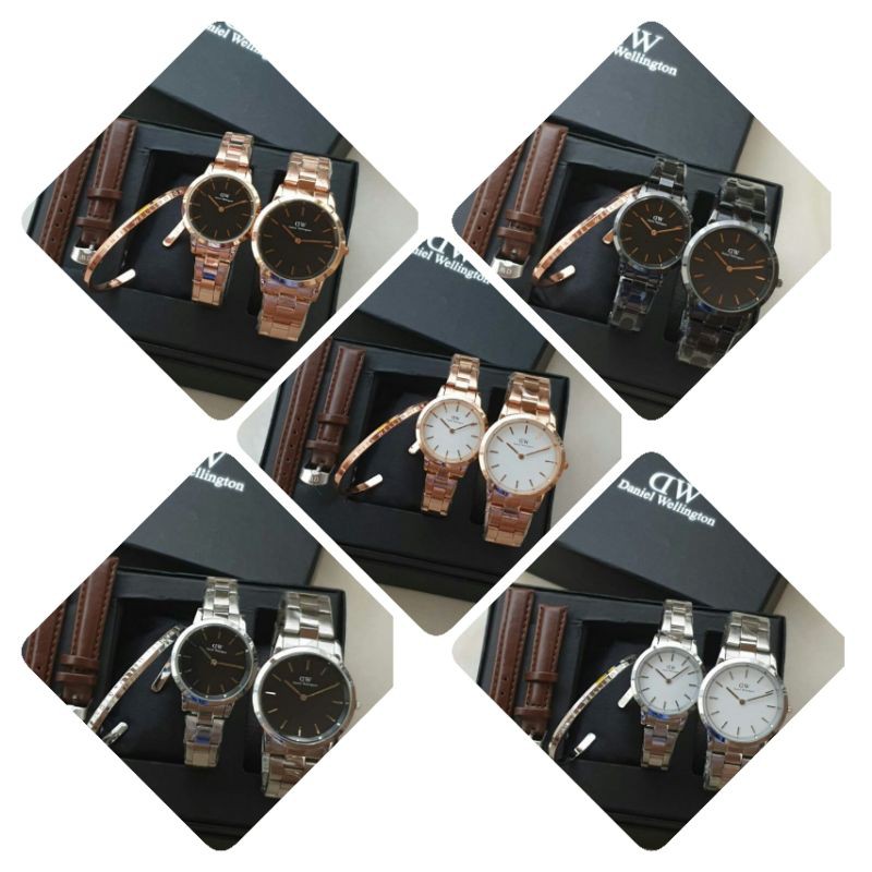 Jual Jam Tangan Fashion Couple Iconic + Gelang + Tali Kulit 022-0Y ...