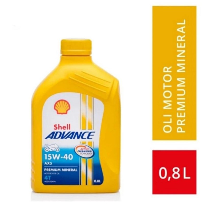 Jual Oli Mesin Motor SHELL Advance 4T AX5 / AX 5 Sae 15W40 / 15W-40 (0.8L) | Shopee Indonesia
