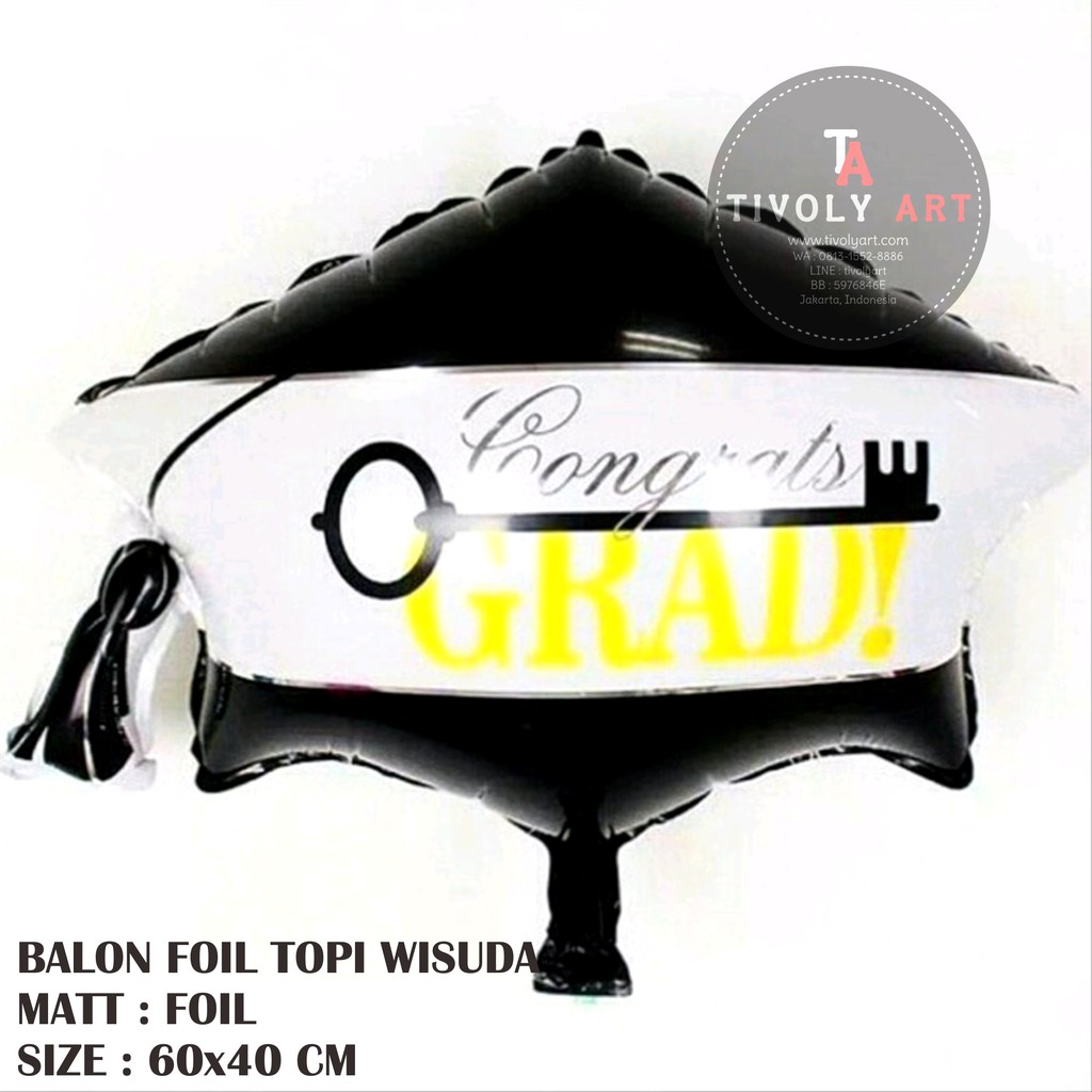Jual Balon Foil Graduation | Balon Foil Topi Wisuda | Balon Grad ...
