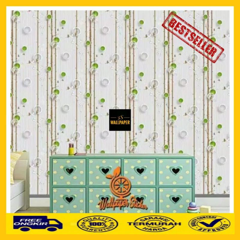 Jual Wallpaper Dinding Polkadot Garis Wallpaper 3D Wall Sticker Polka ...