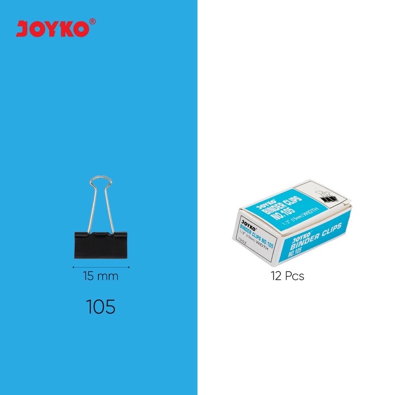 Jual BINDER CLIP MEREK JOYKO / KLIP PENJEPIT KERTAS MEREK JOYKO NO.105 ...