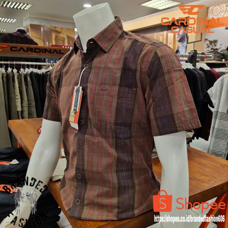 Jual CARDINAL CASUAL KEMEJA LENGAN PENDEK EAKAR01301P 03B COKLAT REDISH ...