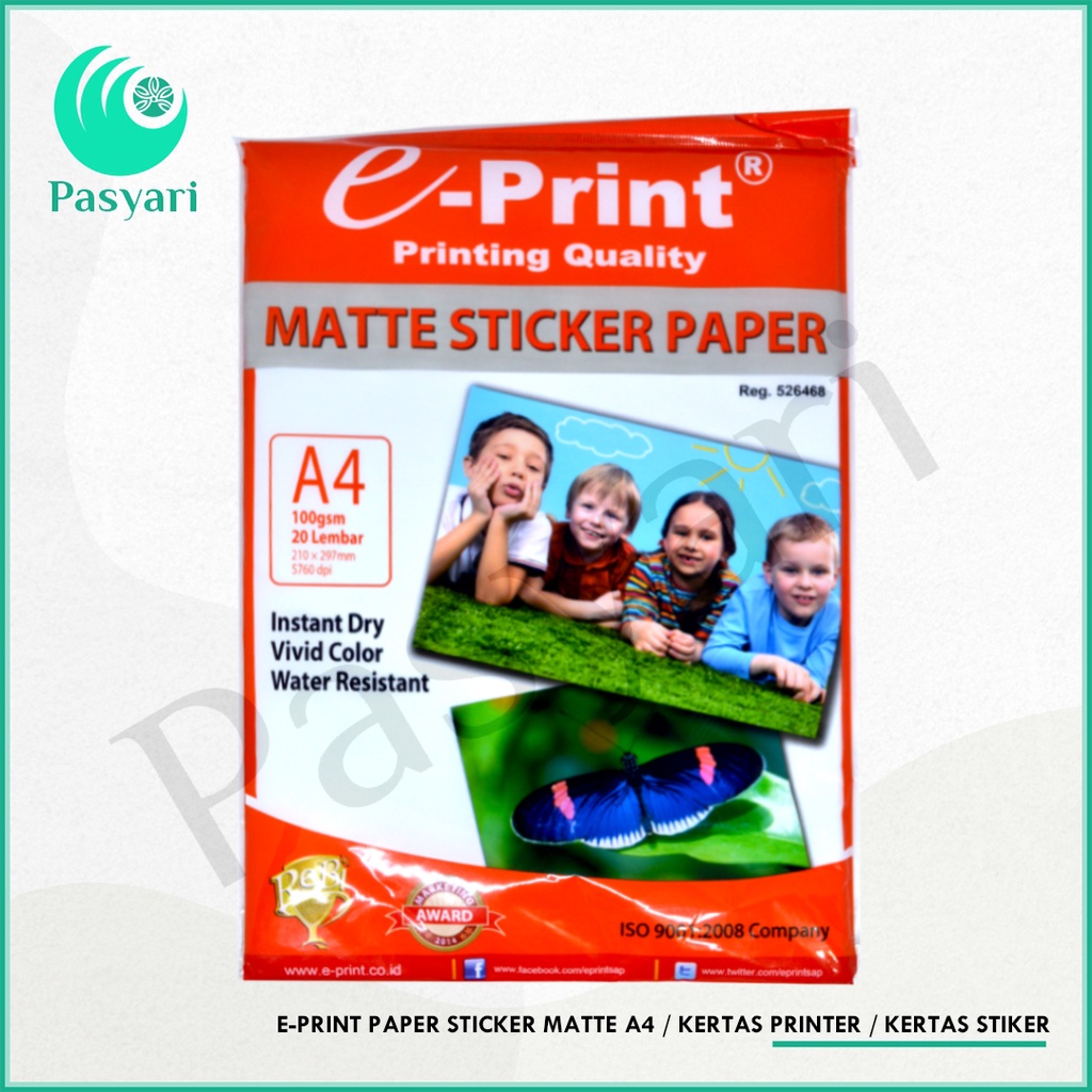 Jual E-Print Paper Sticker Matte A4 / kertas printer / kertas stiker ...