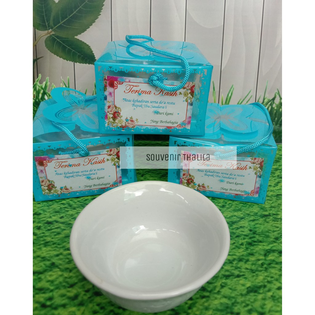 Jual SOUVENIR PERNIKAHAN MANGKOK POLOS KEMASAN MIKA BIRU | Shopee Indonesia