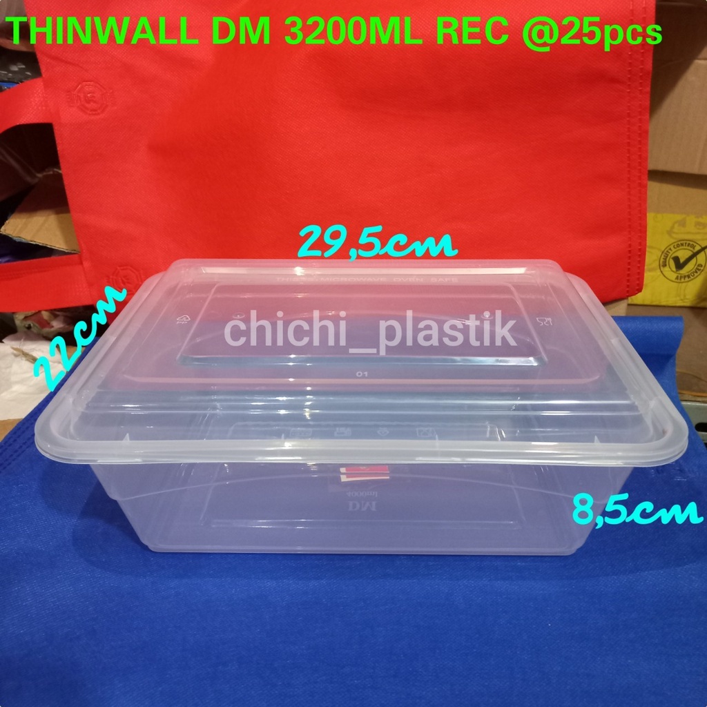 Jual Thinwall food container 3200ml / Kotak Makan Bening / Mangkok ...