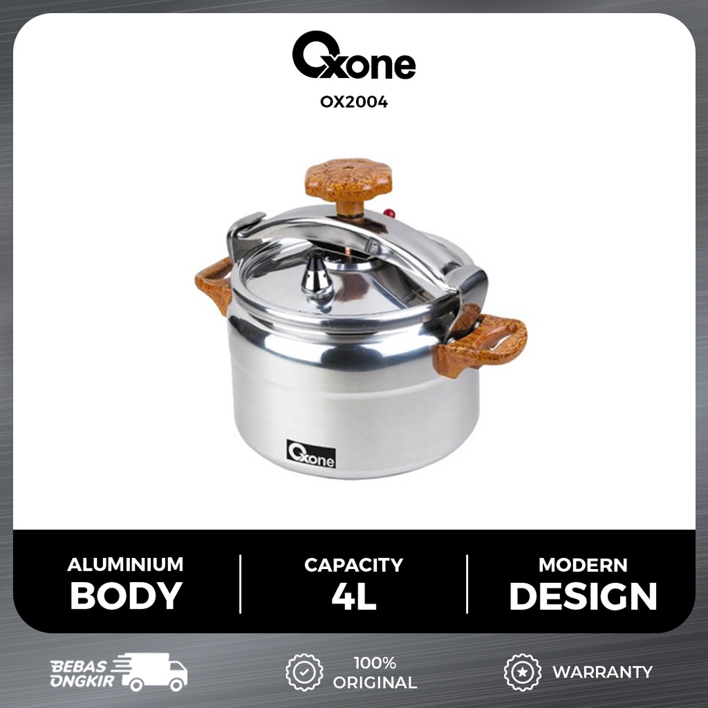Jual Oxone OX2004 Presto Panci Alumunium Pressure Cooker 4L Premium | Shopee Indonesia