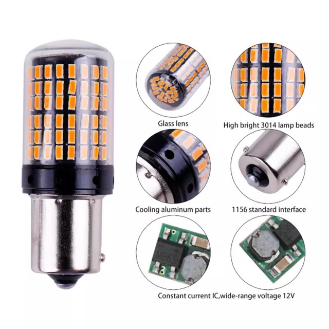 Jual Lampu Sign Mobil Lampu Sen Mobil BAU15S Putar 1 Kaki 144 SMD 12-24 ...