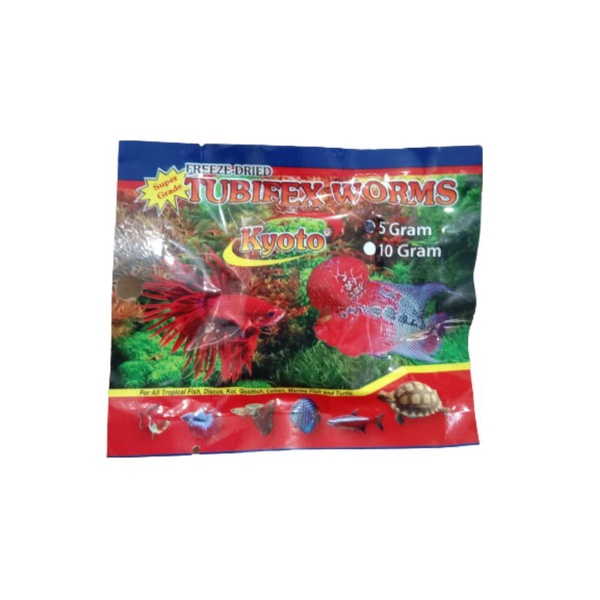 Jual pakan ikan Cacing kering/Tubifex Worms Kyoto makanan cupang reptil ...