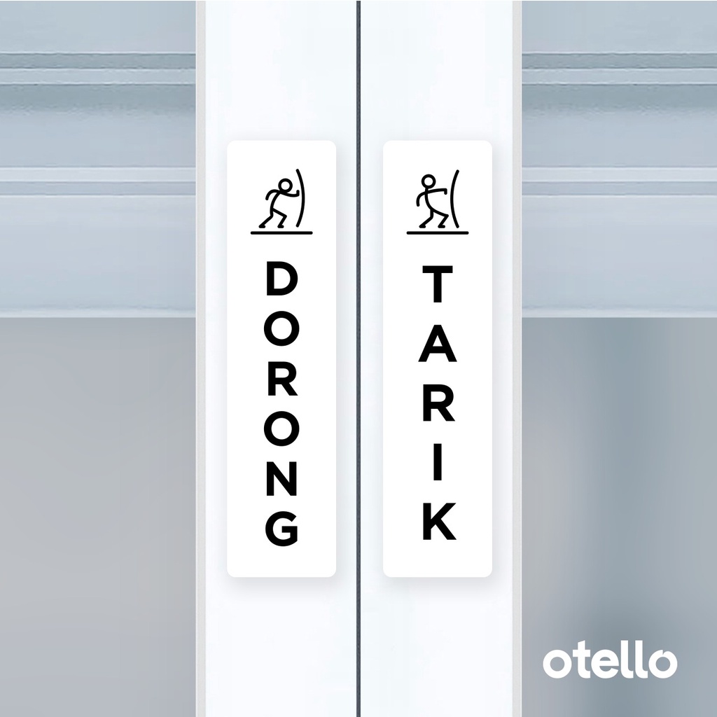 Jual Otello Label Sticker Dorong Tarik Line Man Icon Unik Sign Acrylic ...