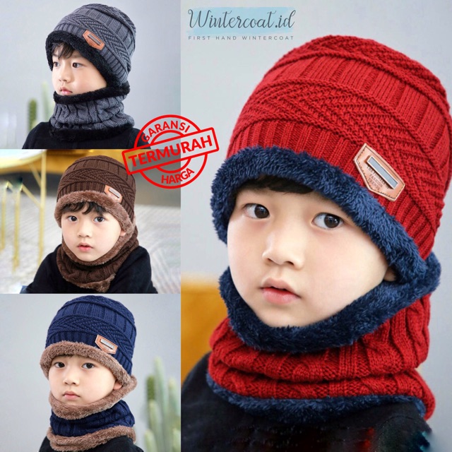 Jual Beanie hat winter for kids Topi Kupluk Song Ting musim dingin anak ...