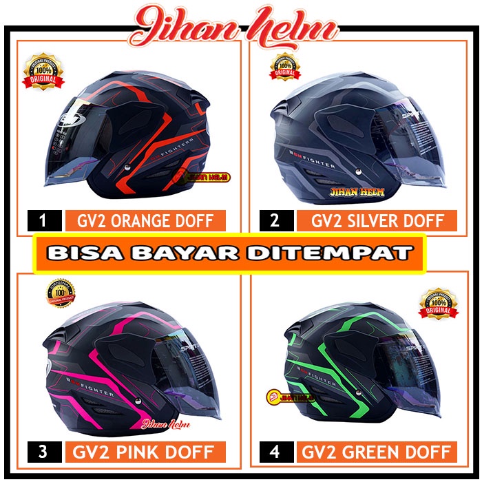 Jual HELM / GM HELM / HELM GM / HELM GM FIGHTER GV2 ORANGE DOFT ...