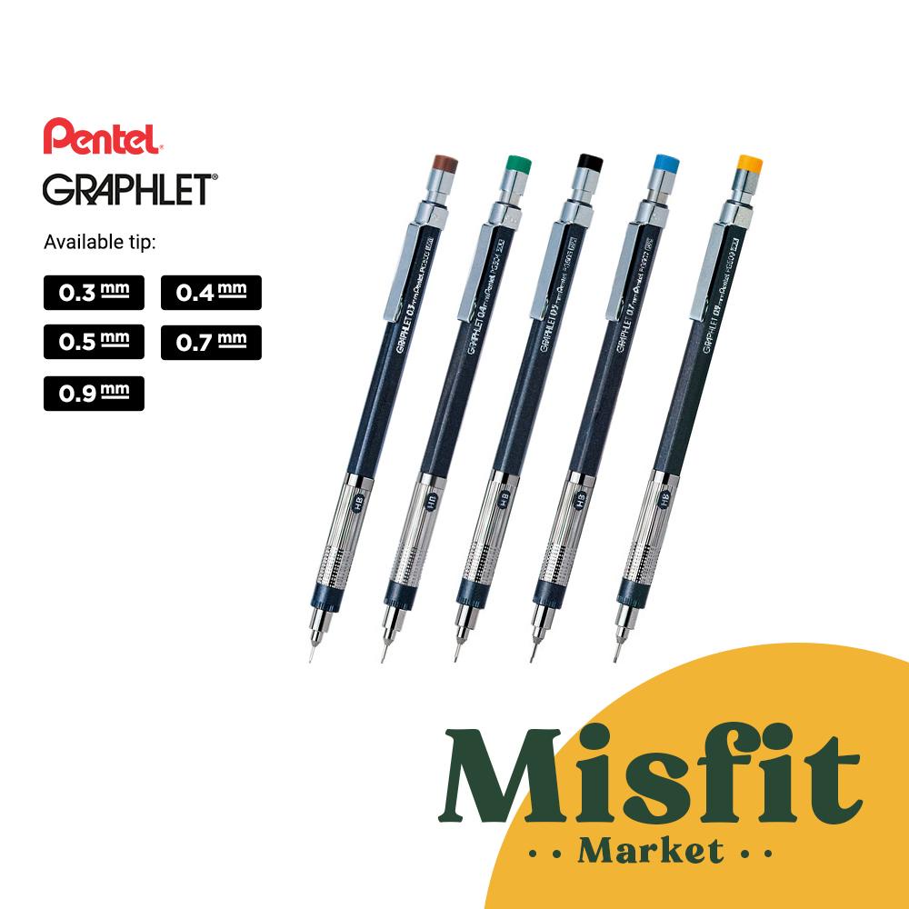 Jual Pentel GRAPHLET Mechanical Pencil 0.3 0.4 0.5 0.7 0.9 mm Pensil ...