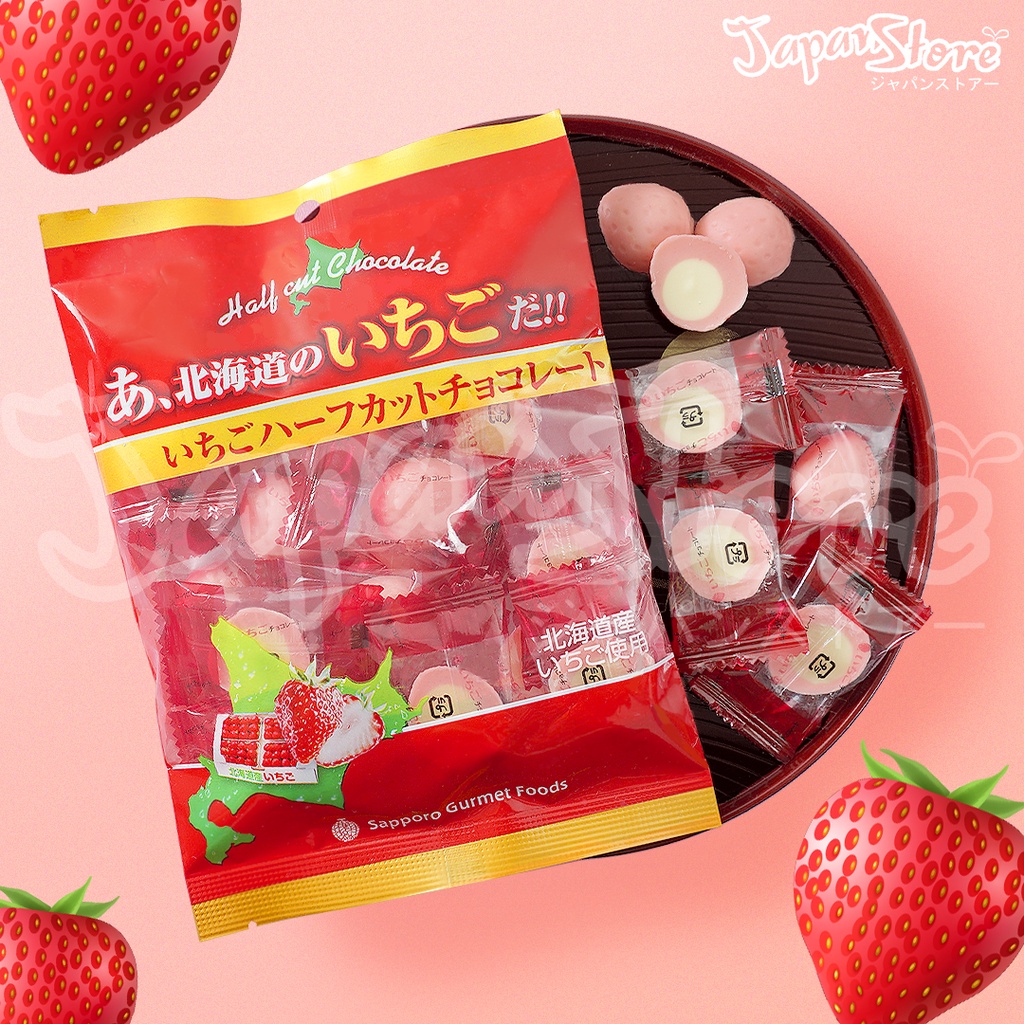 Jual [Favorite Omiyage] Half Cut Hokkaido Strawberry Choco 80g | Shopee ...