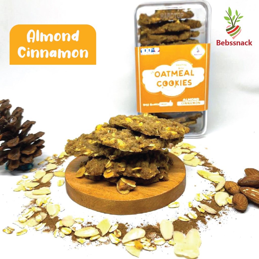 Jual Oatmeal Almond Cookies | Kue Gandum | Cemilan Sehat Healthy Bite ...