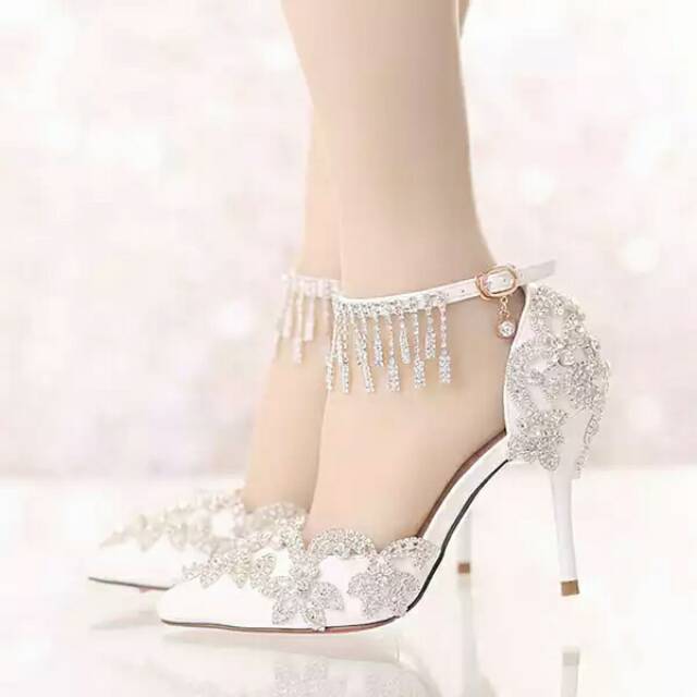 Jual BS-97 7&9cm Sepatu wedding shoes heels pesta impor sepatu kristal ...