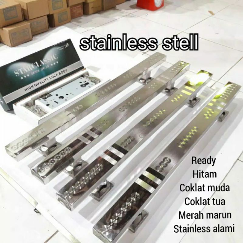 Jual Fullset 60cm & 45cm Handle pintu rumah 1set Kunci Stainless ...