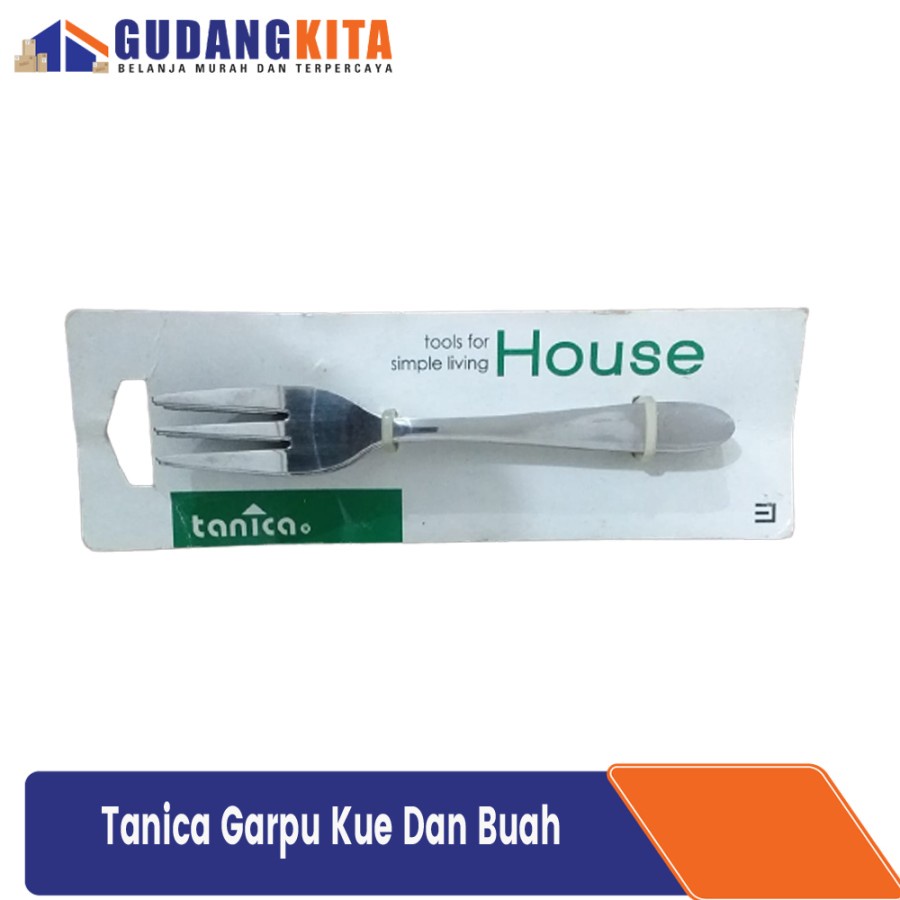 Jual Garpu Kue dan Buah Tanica Stainless Steel Natur Cake Fork Set 6Pcs ...