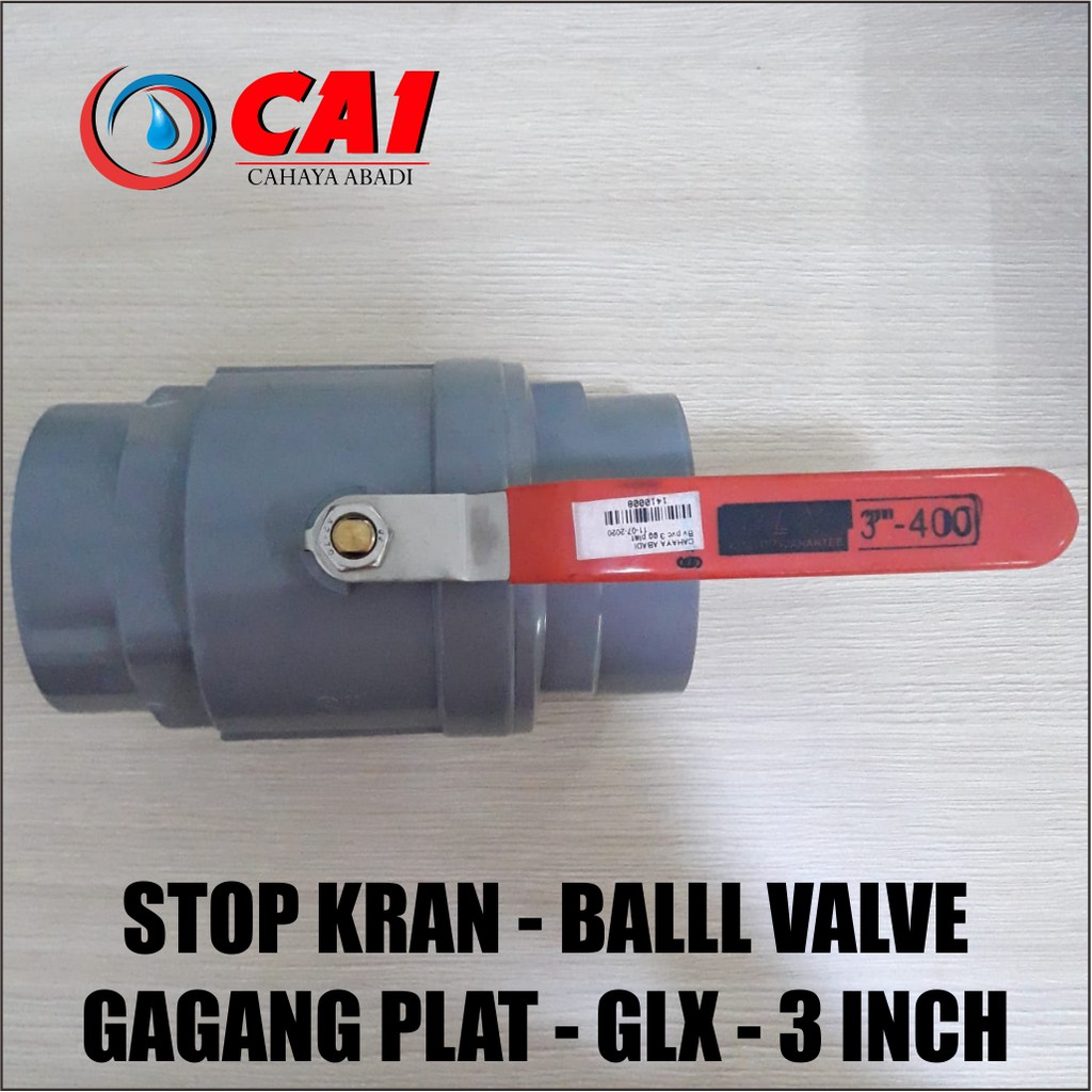 Jual STOP KRAN - BALL VALVE - 3 INCH - PVC GAGANG PLAT - GLX | Shopee Indonesia
