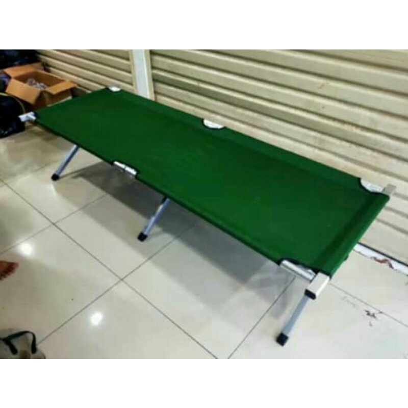 Jual Velbed aluminium atau tempat tidur lipat TNI BRIMOR lapangan hitam ...