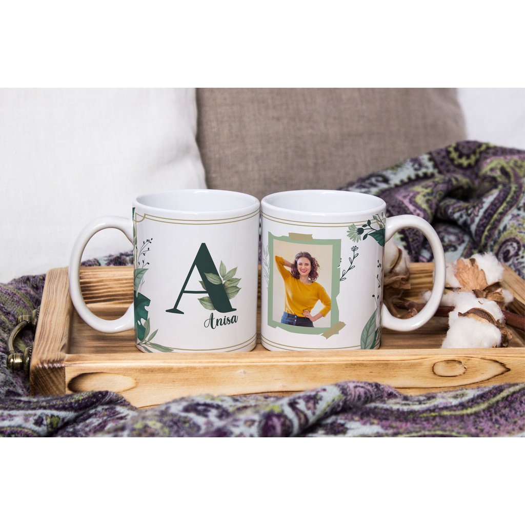 Jual Mug Custom Inisial Nama Paint Floral | Shopee Indonesia
