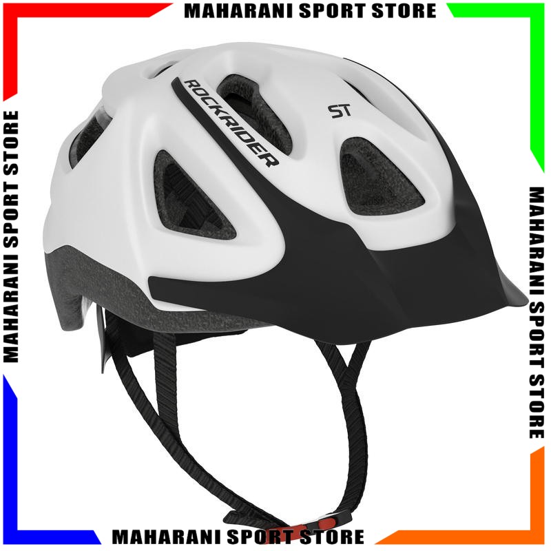Jual Helm Sepeda Gunung ROCKRIDER ST100 Warna Putih | Shopee Indonesia