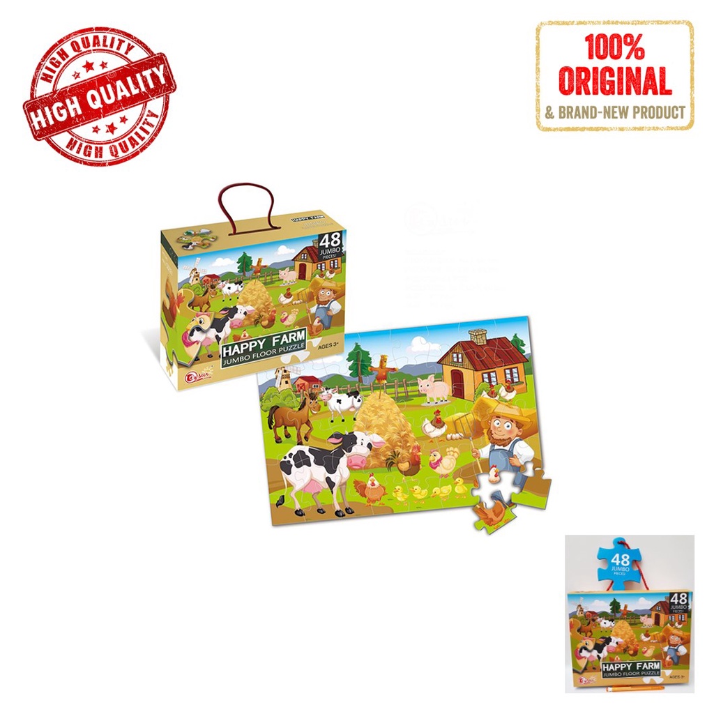 Jual Mainan Anak Puzzle 48 pcs Jumbo Happy Farm Jumbo Floor Puzzle ...