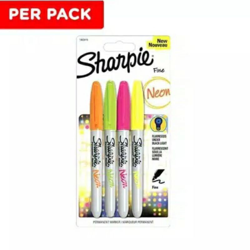Jual Sharpie Fine Point Neon set 4 Permanent Marker | Shopee Indonesia