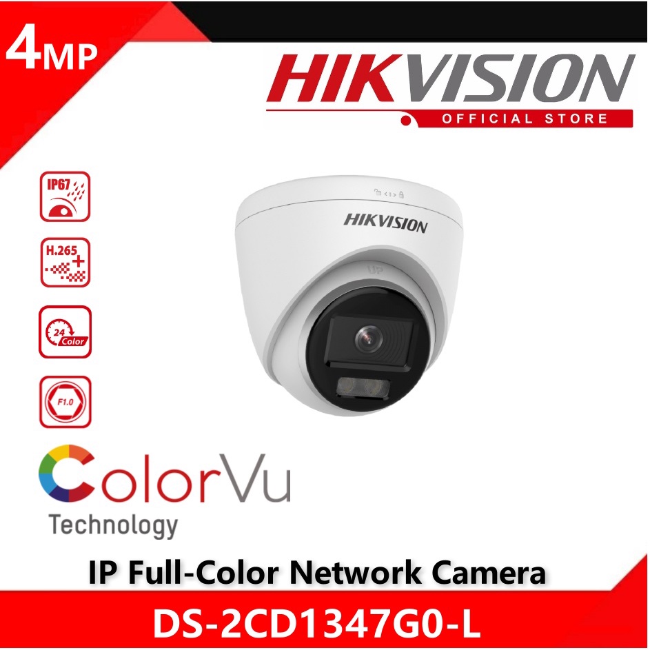 Jual IP CAMERA INDOOR HIKVISION DS-2CD1347G0-L 4MP COLORVU | Shopee ...