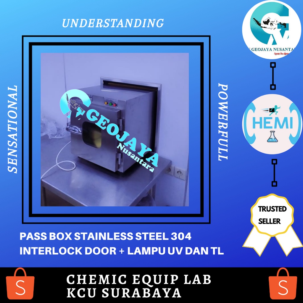 Jual Pass Box 50x50x50 LABORATORIUM PASS BOX STAINLESS STEEL 304 ...