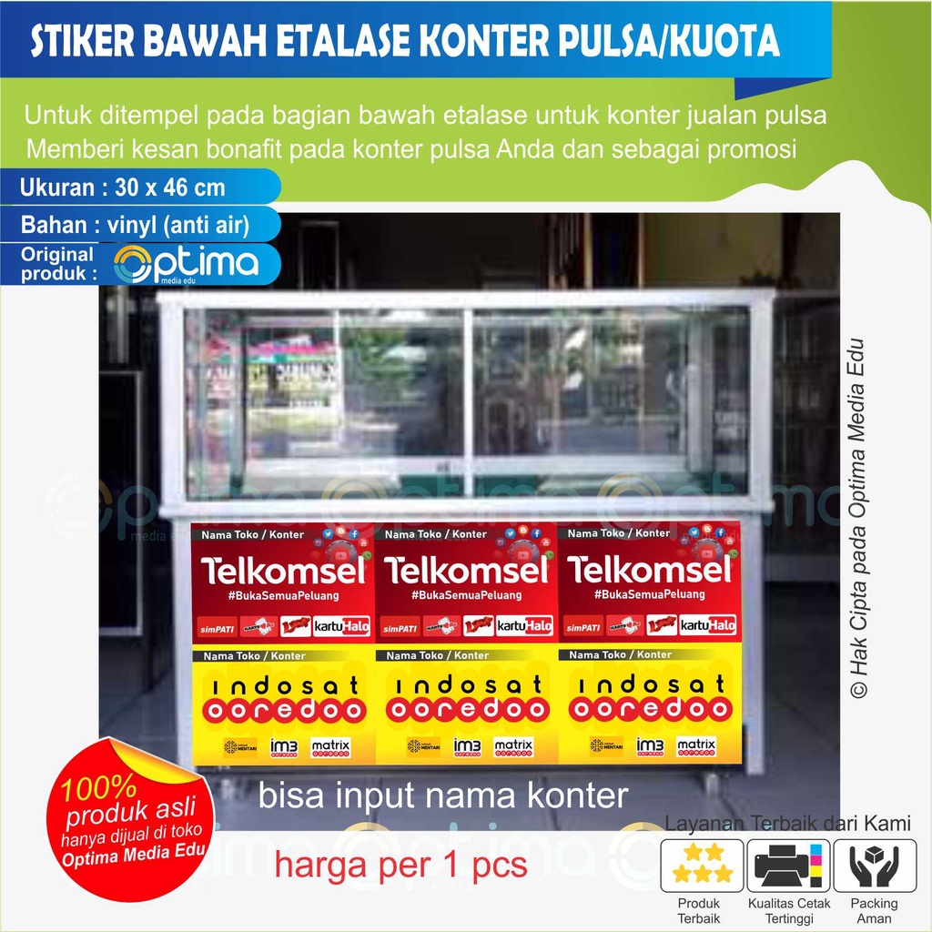 Jual STIKER BAWAH ETALASE KONTER PULSA 1 PCS | Shopee Indonesia