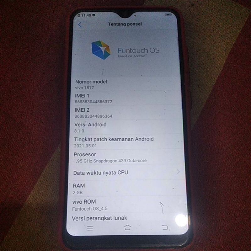 Jual hp vivo y91 / vivo1817 ram 2/32 seken second | Shopee Indonesia