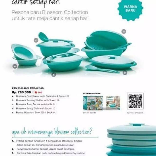 Jual Blossom collection set tupperware biru | Shopee Indonesia