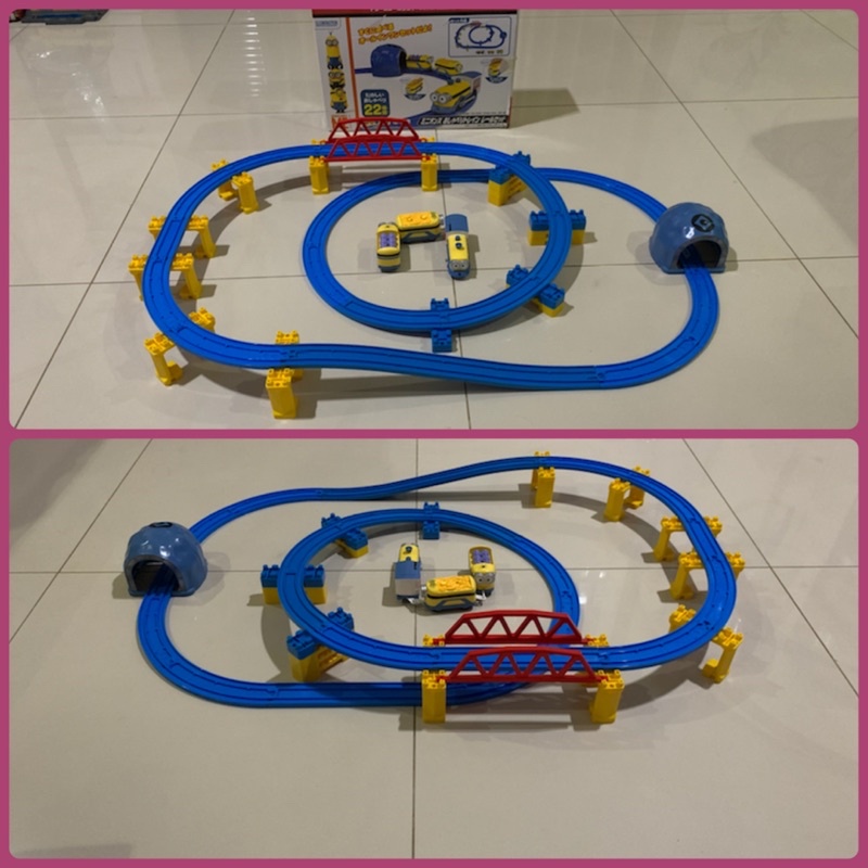 Jual takara tomy plarail dream railway minions talking train rail track ...
